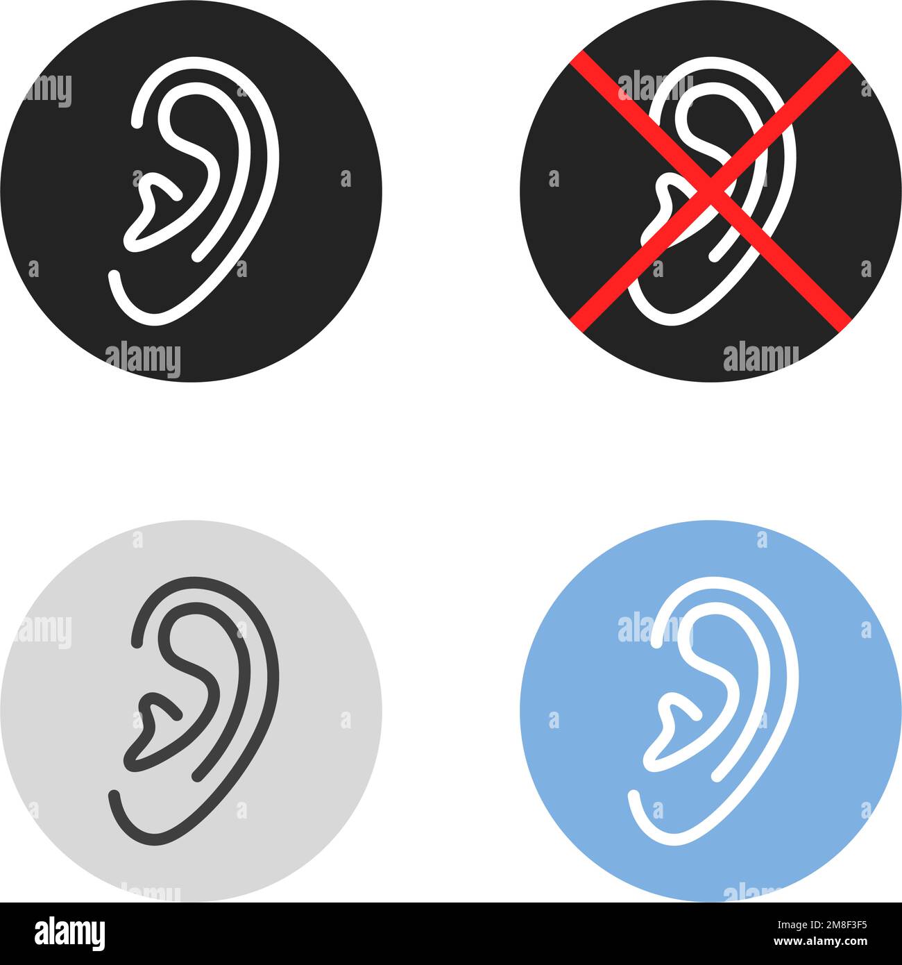 set of outline human ear icon Stock Vector Image & Art - Alamy