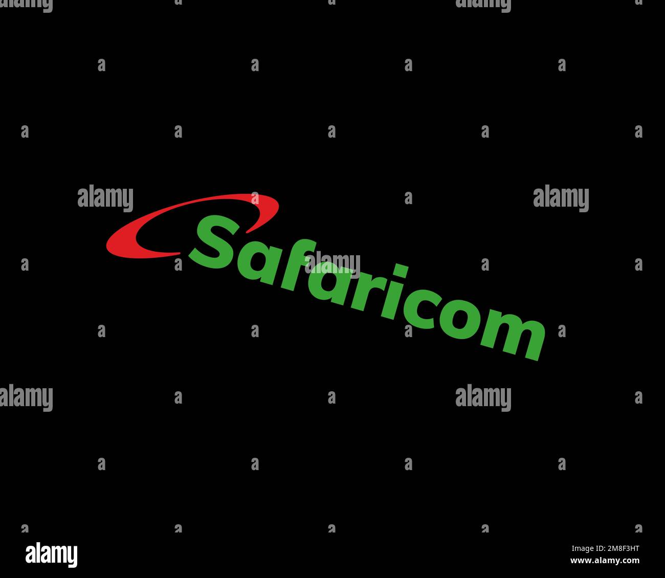 Safaricom, rotated logo, black background B Stock Photo - Alamy