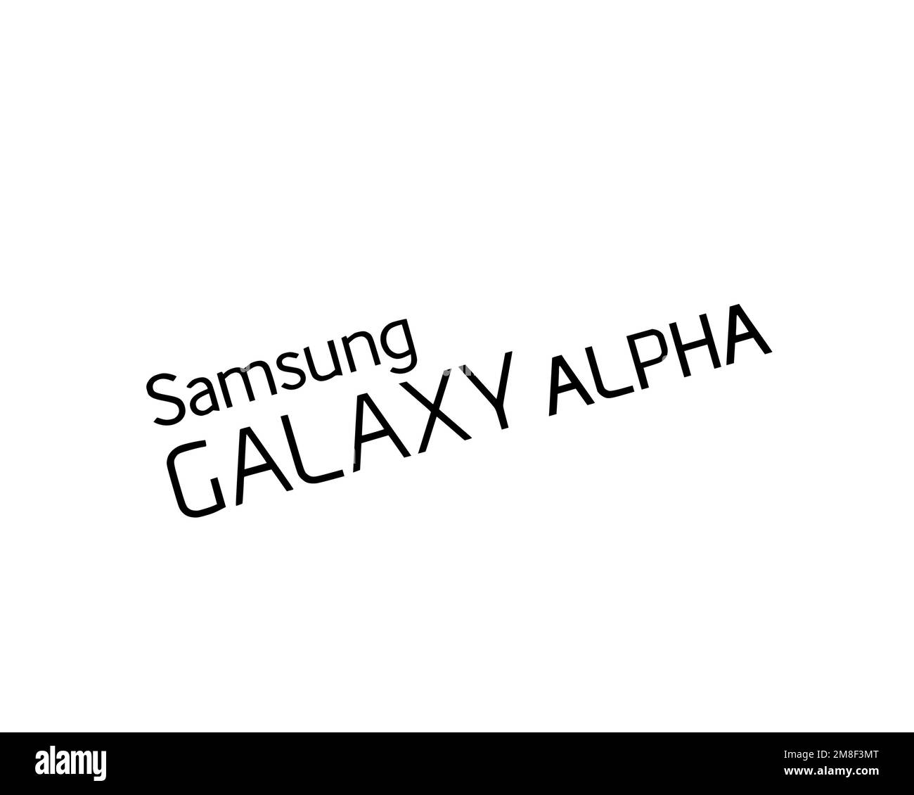 Samsung Galaxy Alpha, rotated logo, white background Stock Photo - Alamy