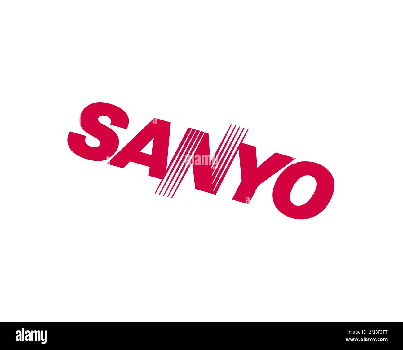 Sanyo, rotated logo, white background B Stock Photo - Alamy