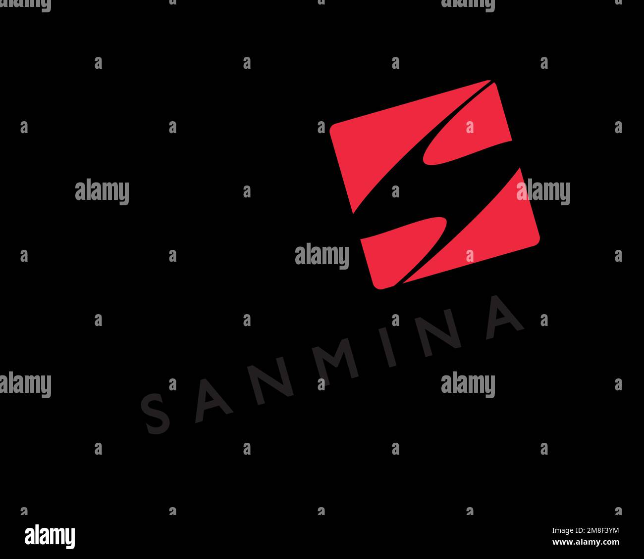 Sanmina Corporation, rotated logo, black background Stock Photo - Alamy