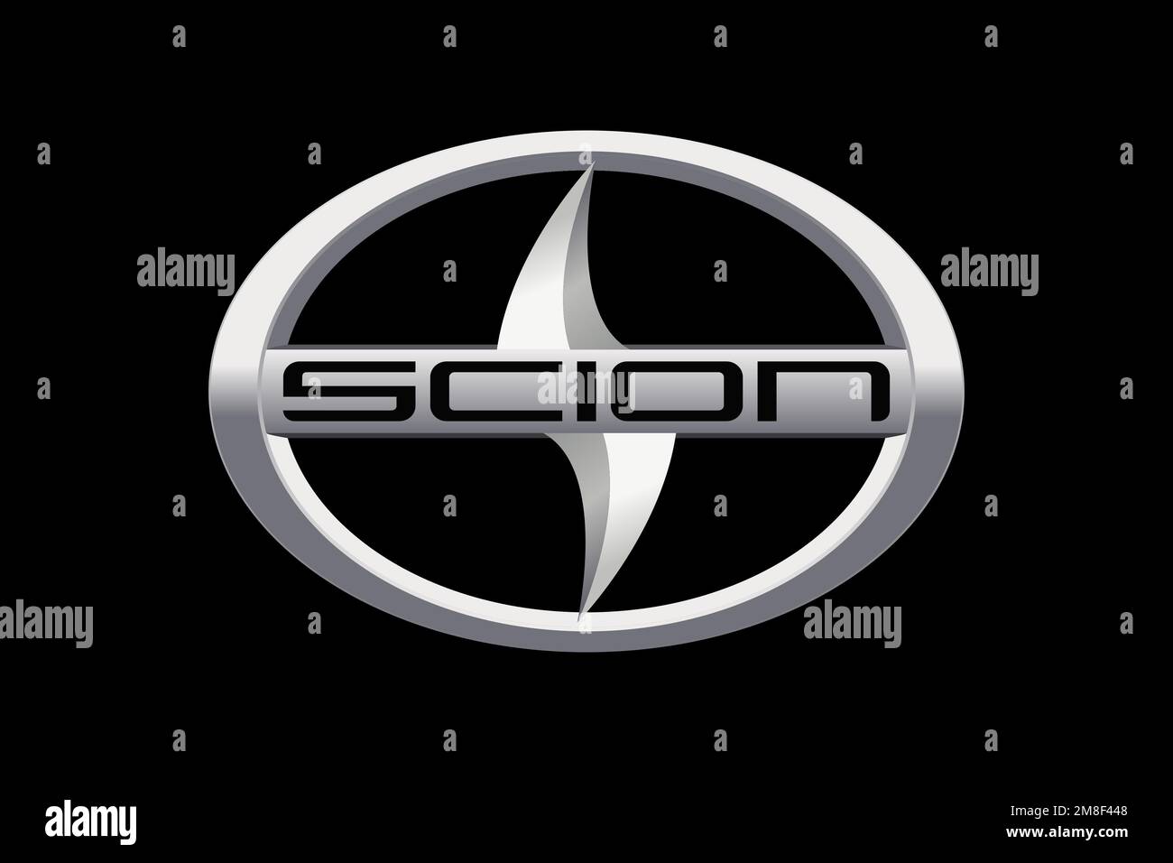 Scion automobile, Logo, Black background Stock Photo - Alamy