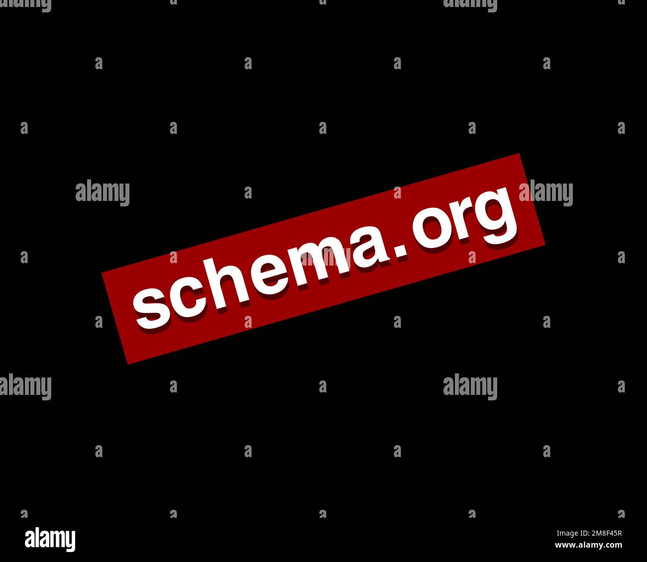 Schema. org, rotated logo, black background Stock Photo - Alamy