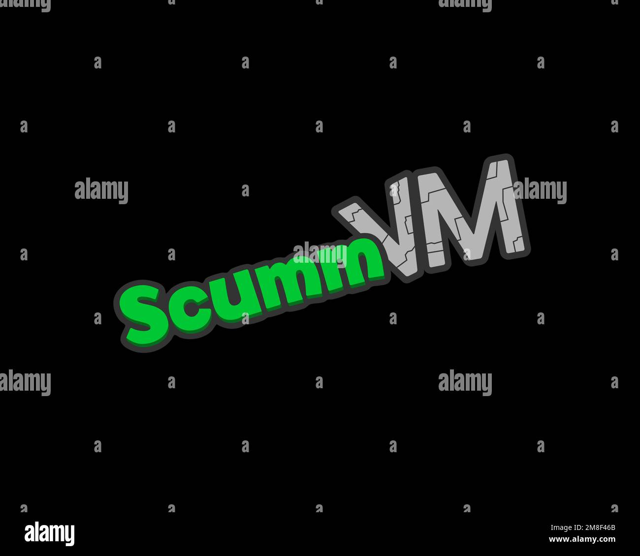 ScummVM, rotated logo, black background Stock Photo - Alamy