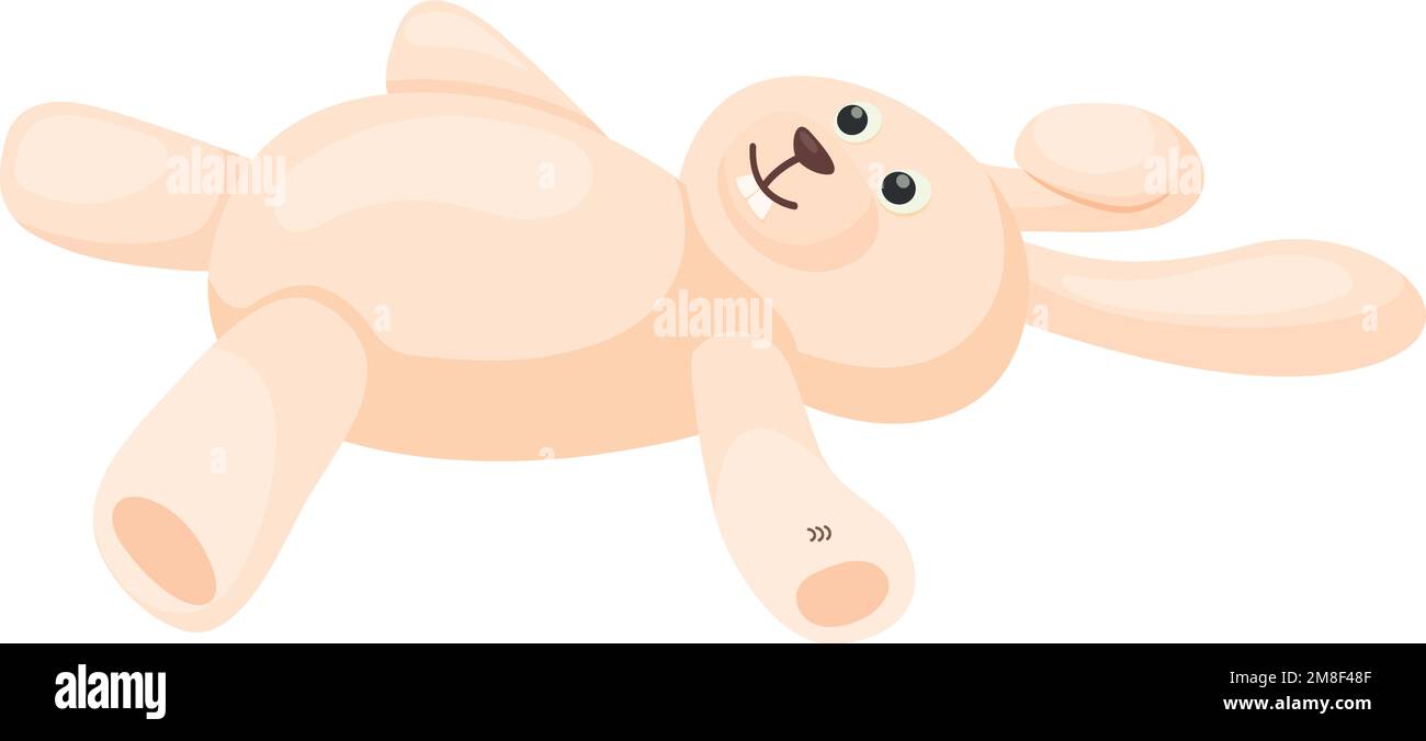 Laying bunny soft toy icon. Plush rabbit isolated on white background ...