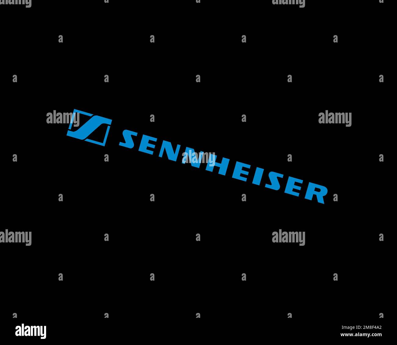 Sennheiser, rotated logo, black background B Stock Photo - Alamy