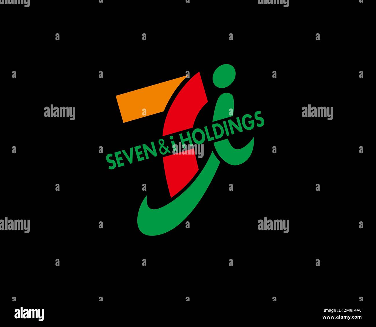 Seven & I Holdings Co. rotated logo, black background Stock Photo - Alamy