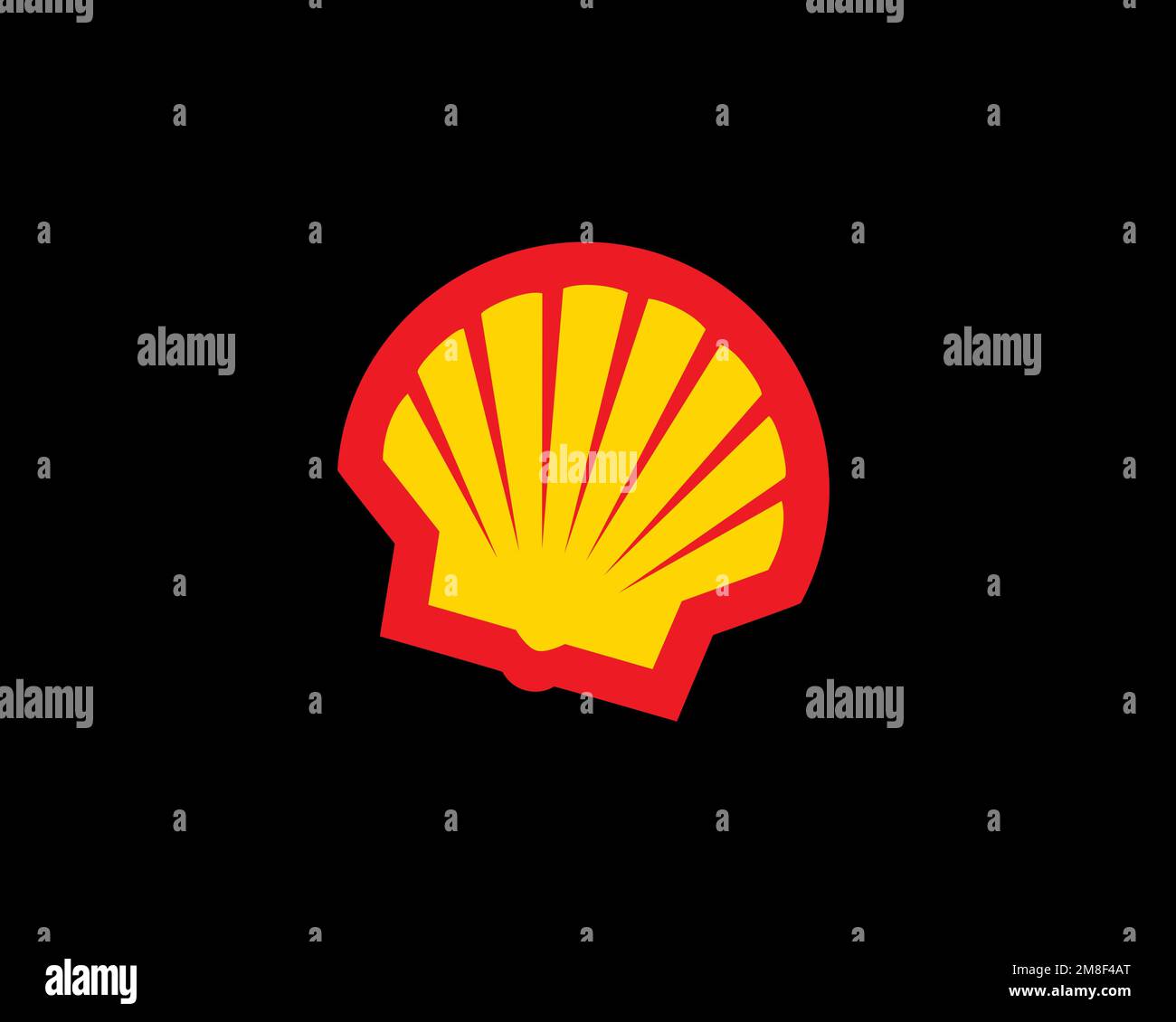 Shell Oil Company, rotated logo, black background B Stock Photo - Alamy