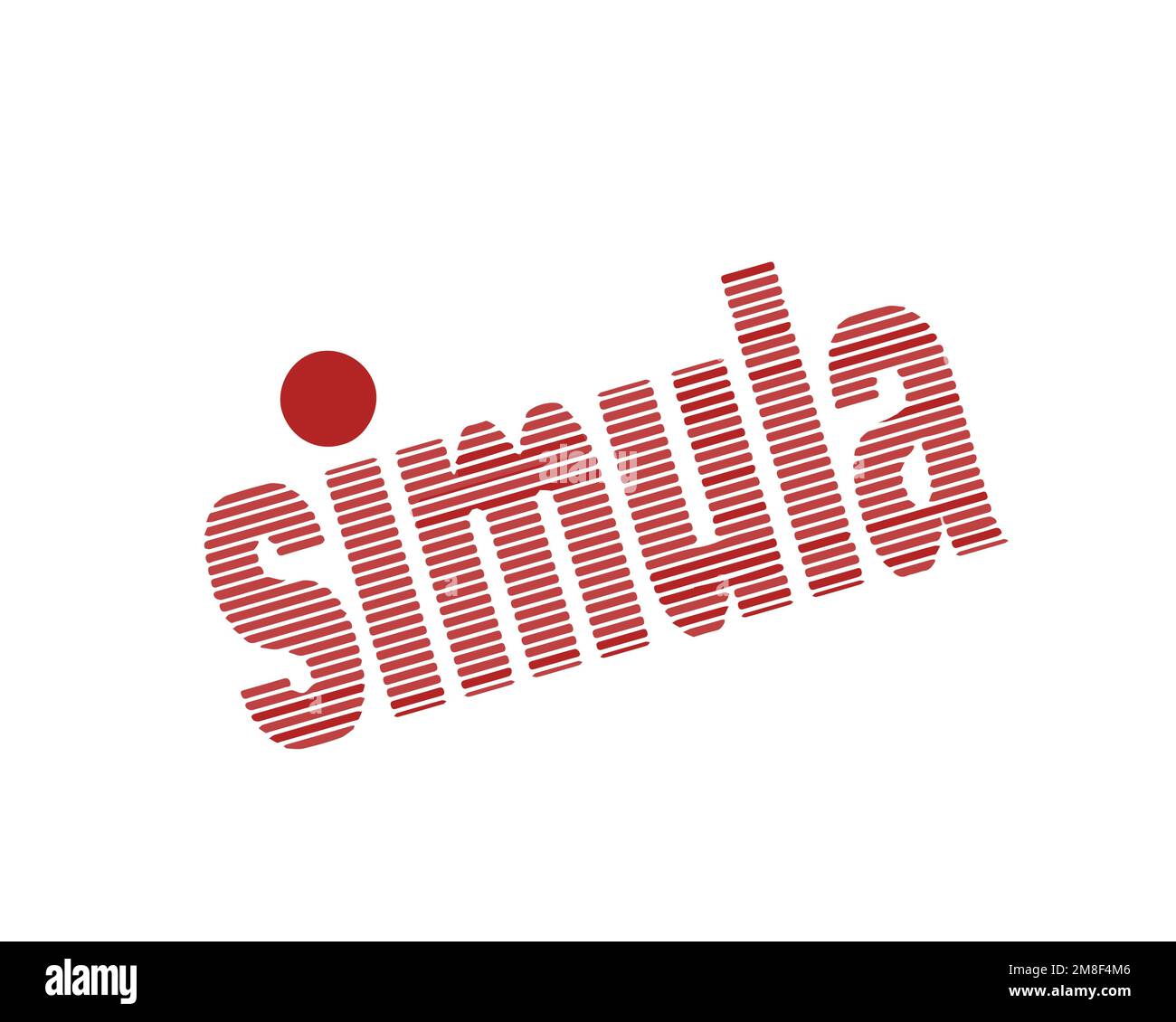 Simula, rotated logo, white background Stock Photo - Alamy