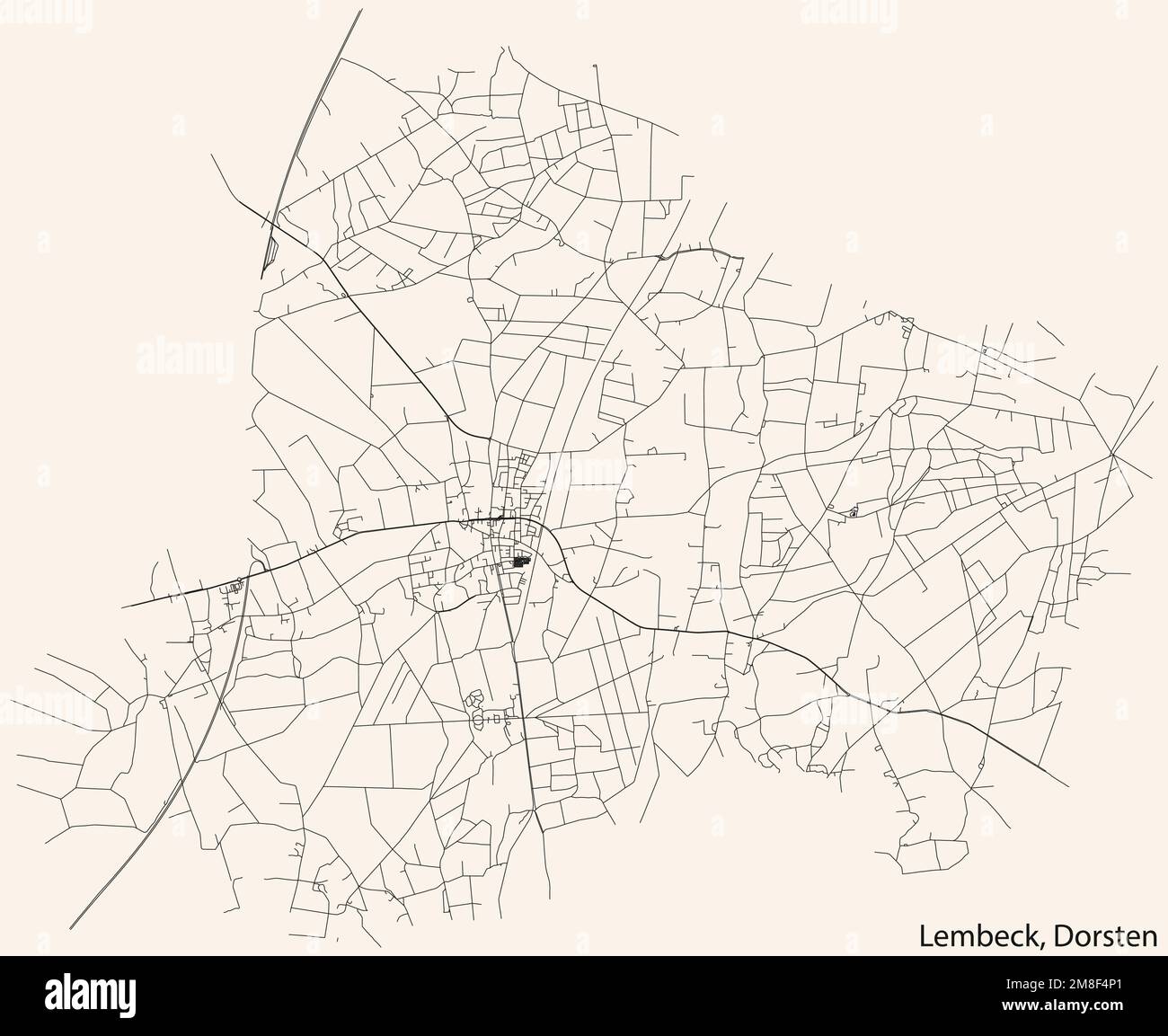 Street roads map of the LEMBECK DISTRICT, DORSTEN Stock Vector Image ...
