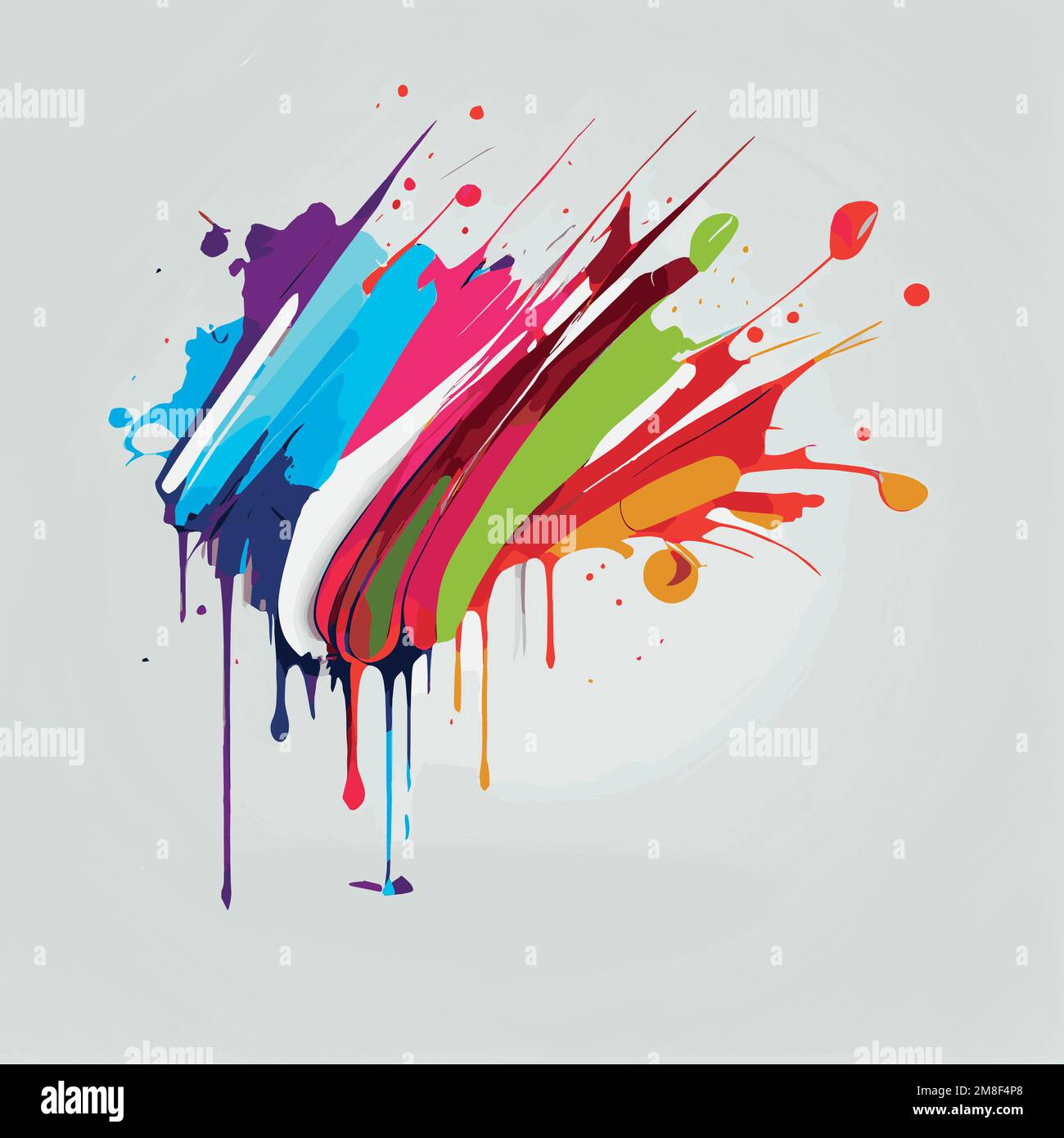 Smears, blots of colored paint on a white background, multicolored ...