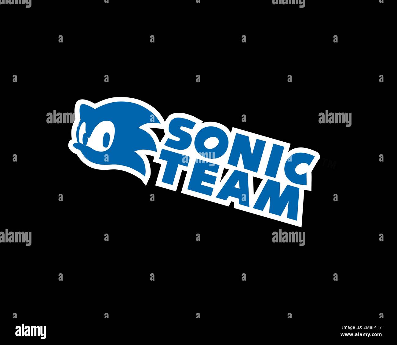 Sonic Team, rotated logo, black background B Stock Photo - Alamy