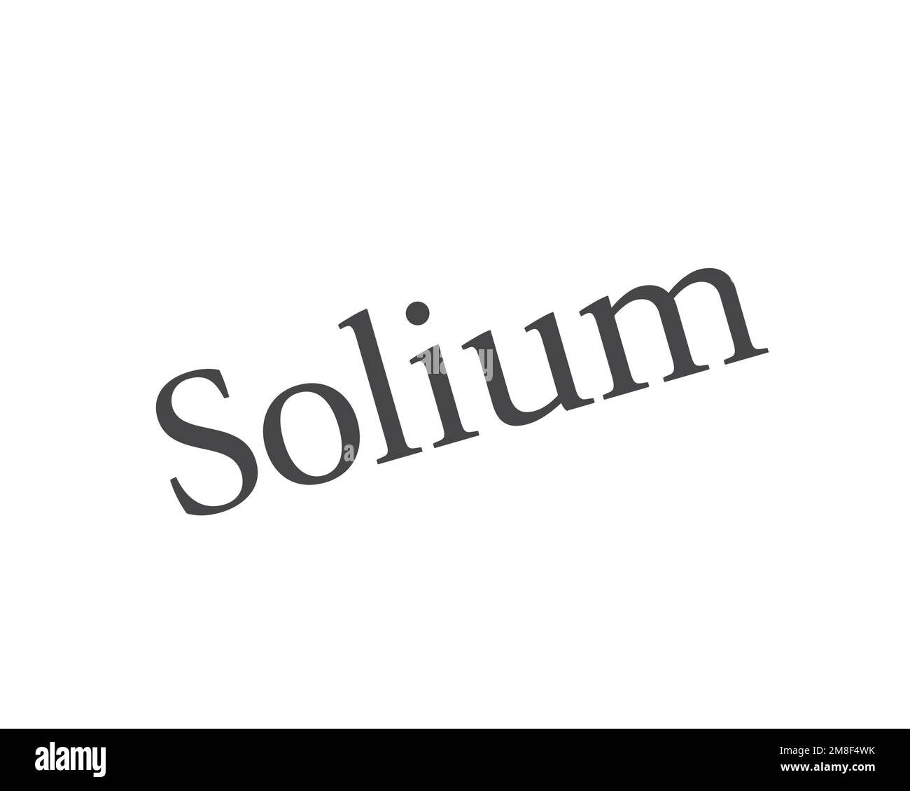 Solium, rotated logo, white background Stock Photo - Alamy