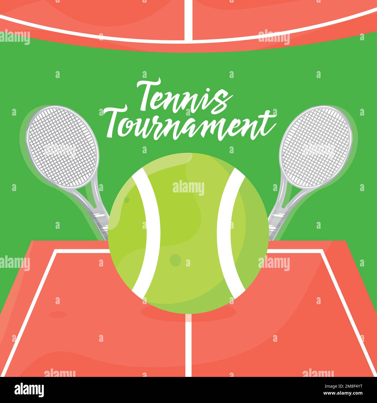 Tennis ball on a tennis court Stock Vector Images - Alamy