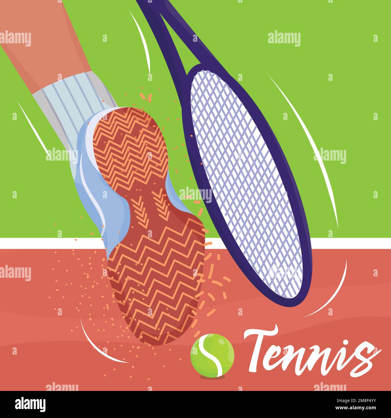 Tennis match poster with a player with a tennis racket Vector Stock ...