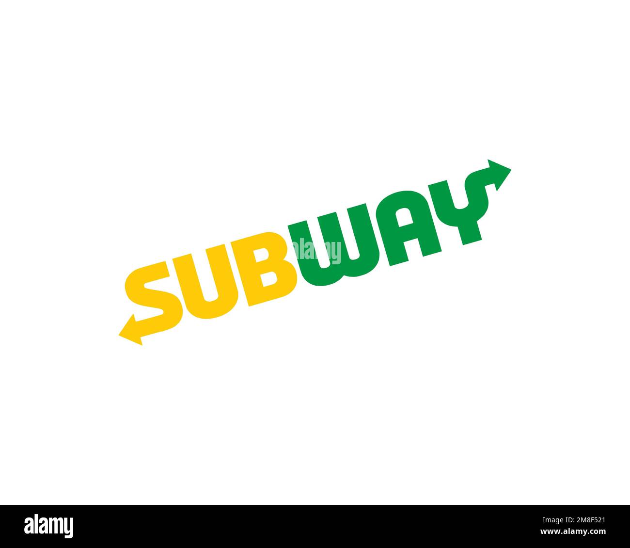 Subway restaurant, rotated logo, white background Stock Photo - Alamy