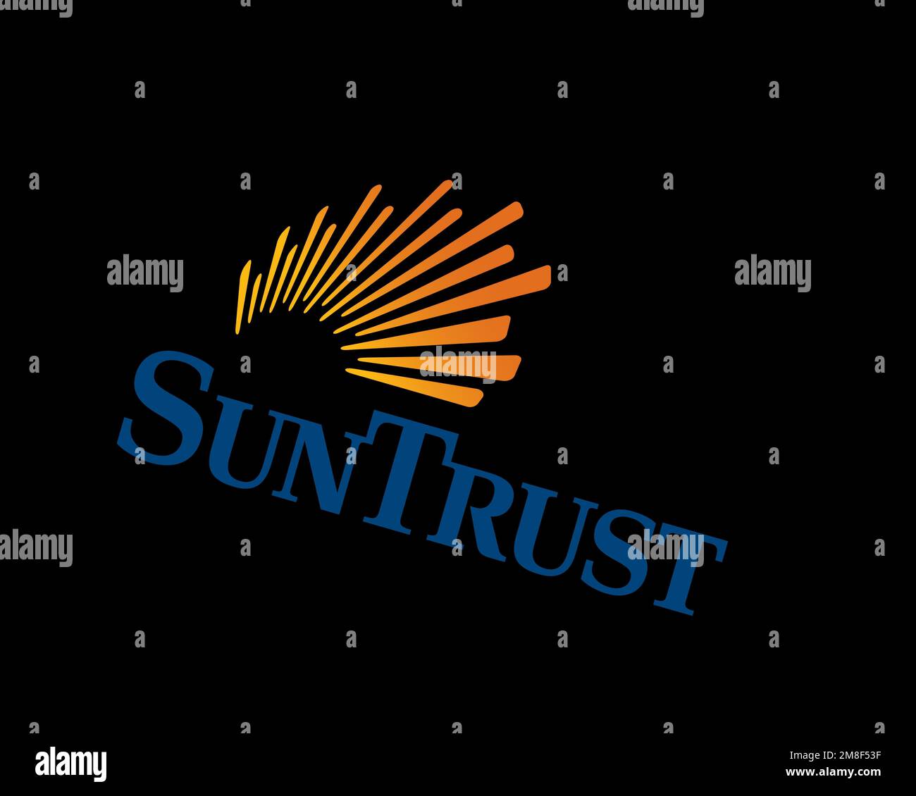 SunTrust Banks, rotated logo, black background B Stock Photo - Alamy