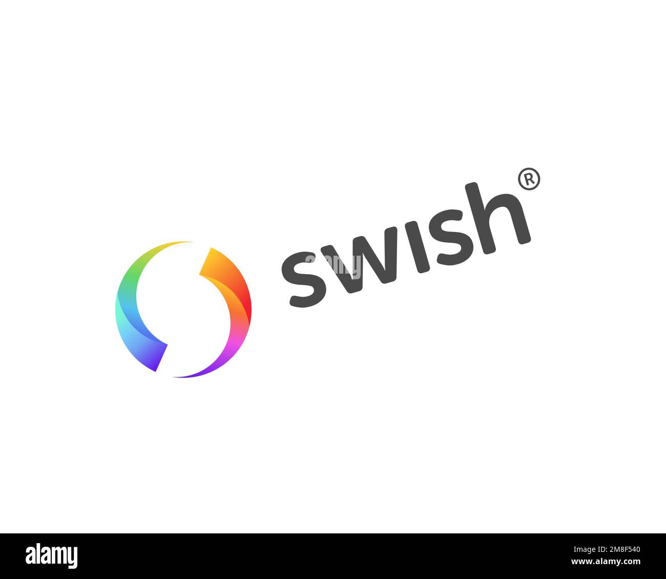 Swish payment, rotated logo, white background Stock Photo - Alamy