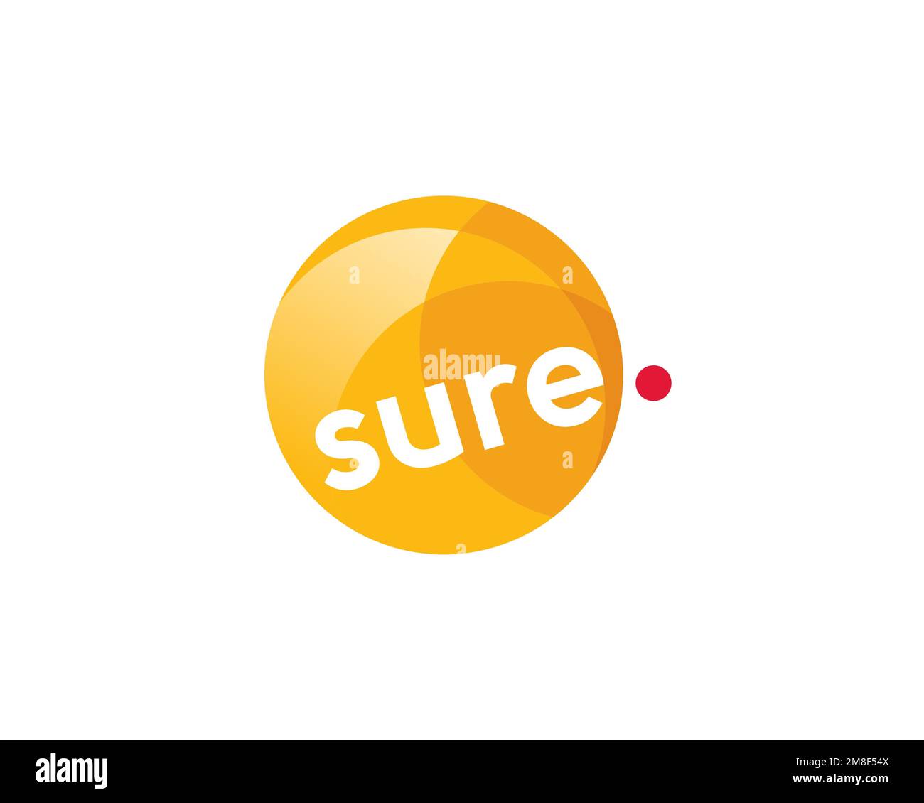 Sure company, rotated logo, white background Stock Photo - Alamy