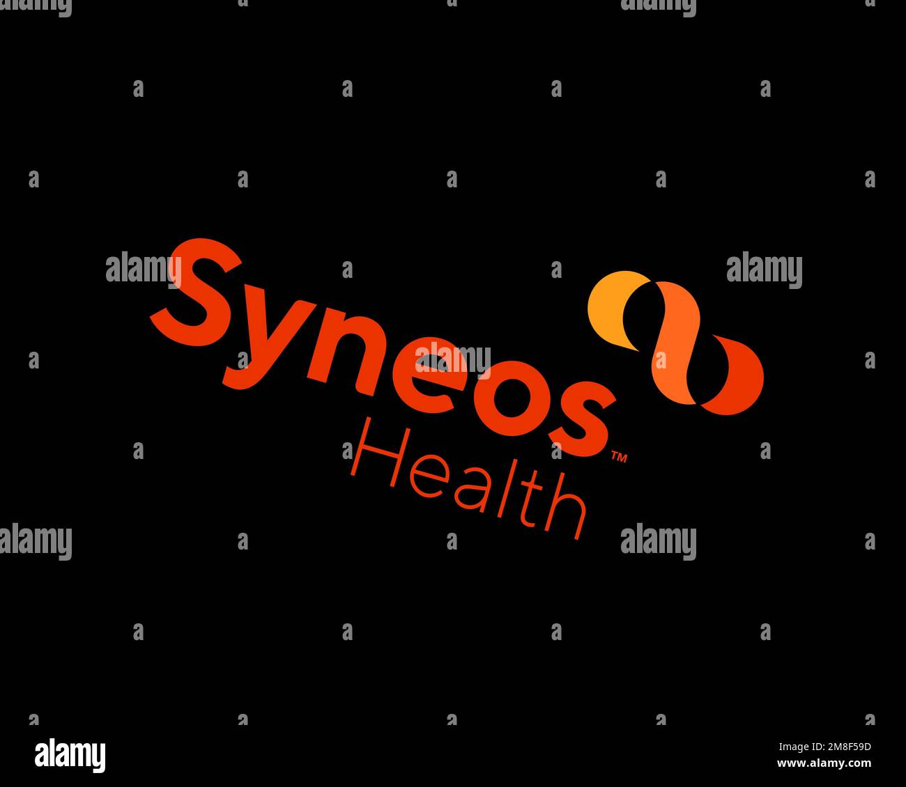 Syneos Health, rotated logo, black background B Stock Photo - Alamy
