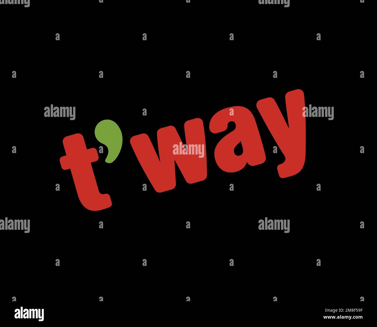 T'way Air, rotated logo, black background Stock Photo - Alamy