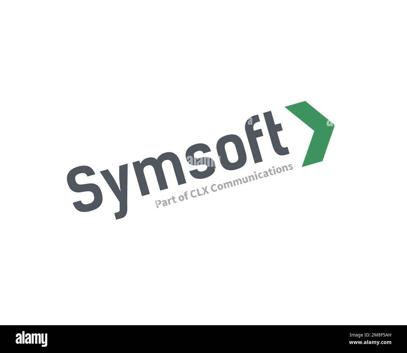 Symsoft, rotated logo, white background Stock Photo - Alamy