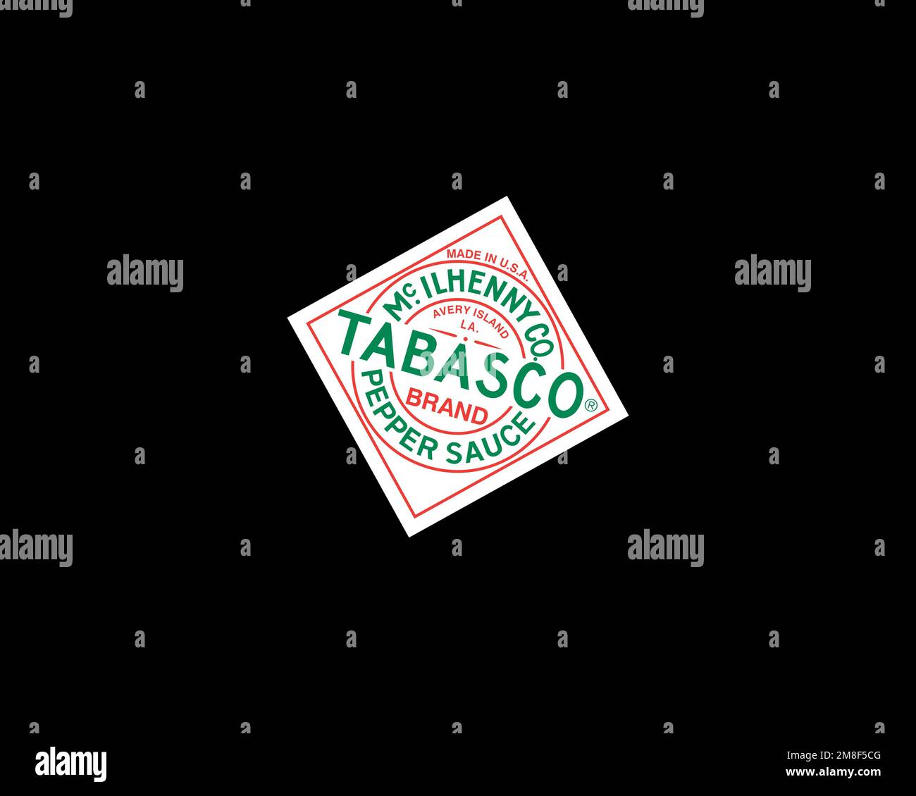 Tabasco sauce, rotated logo, black background B Stock Photo - Alamy