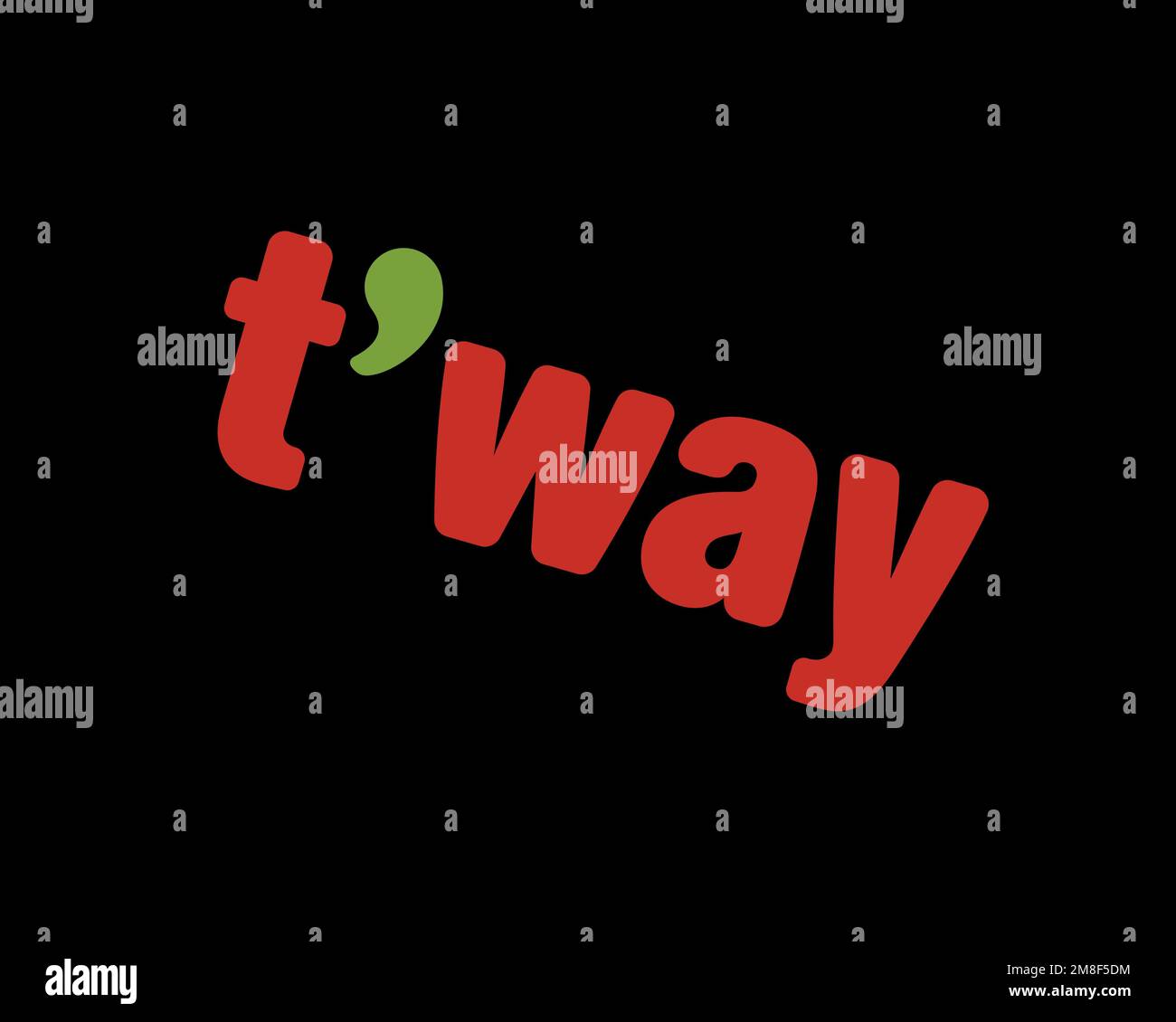 T'way Air, rotated logo, black background B Stock Photo - Alamy