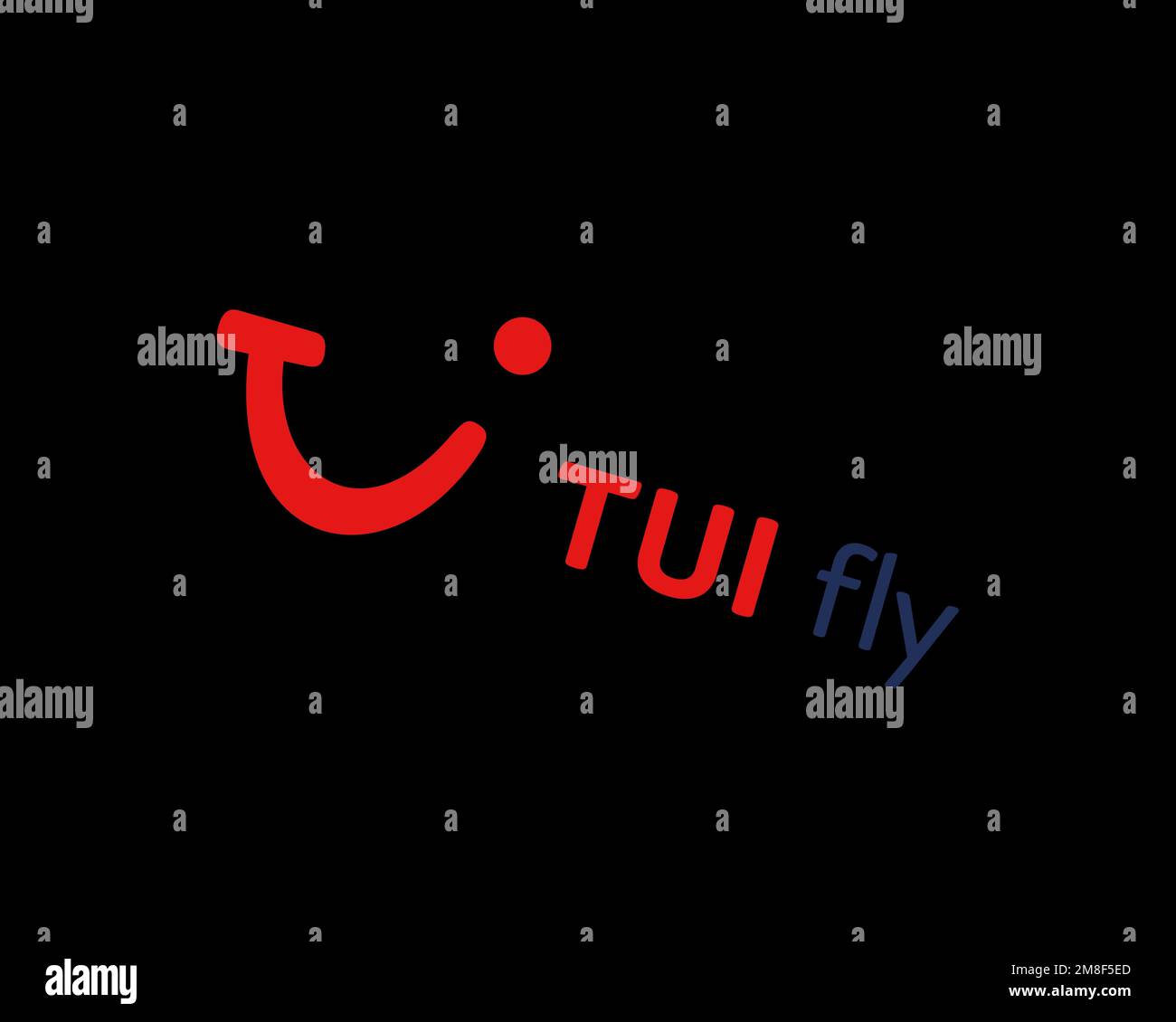 TUI fly Nordic, rotated logo, black background B Stock Photo - Alamy