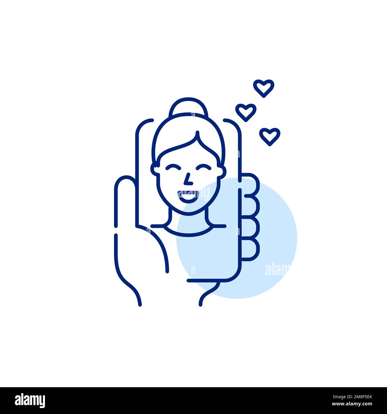 Girl blogger in social media receiving like reactions to her live ...