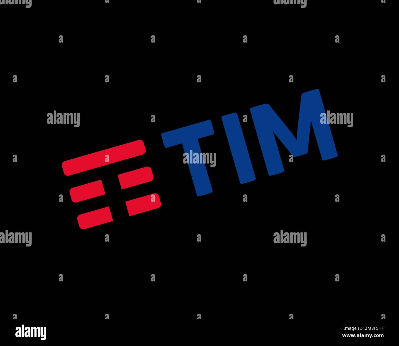 Telecom Italia, rotated logo, black background Stock Photo - Alamy