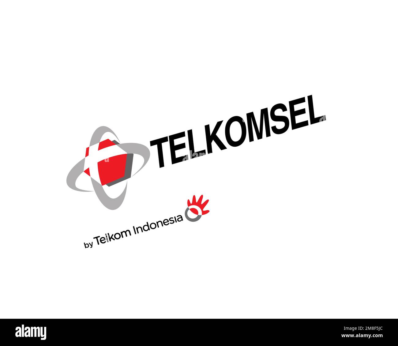 Telkomsel, rotated logo, white background Stock Photo - Alamy