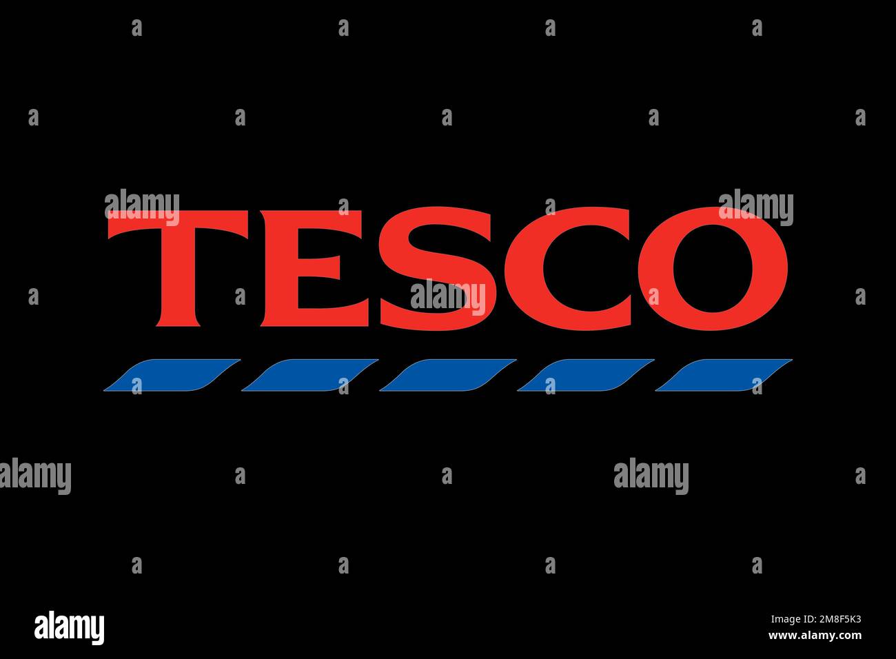 Tesco International operations, Logo, Black background Stock Photo - Alamy