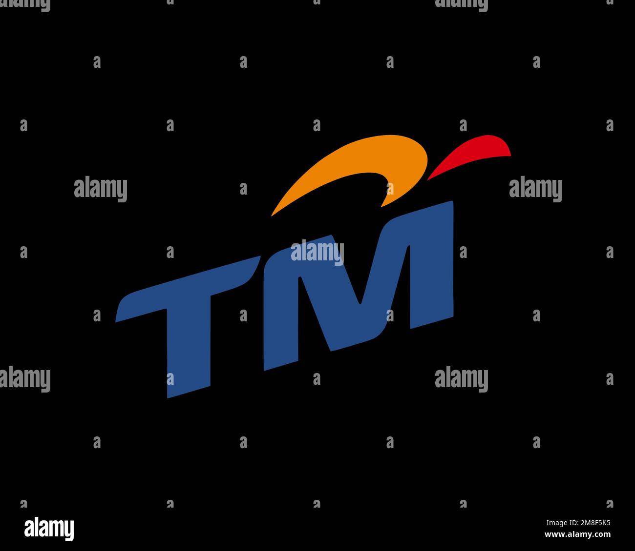 Telecom Malaysia, rotated logo, black background Stock Photo - Alamy