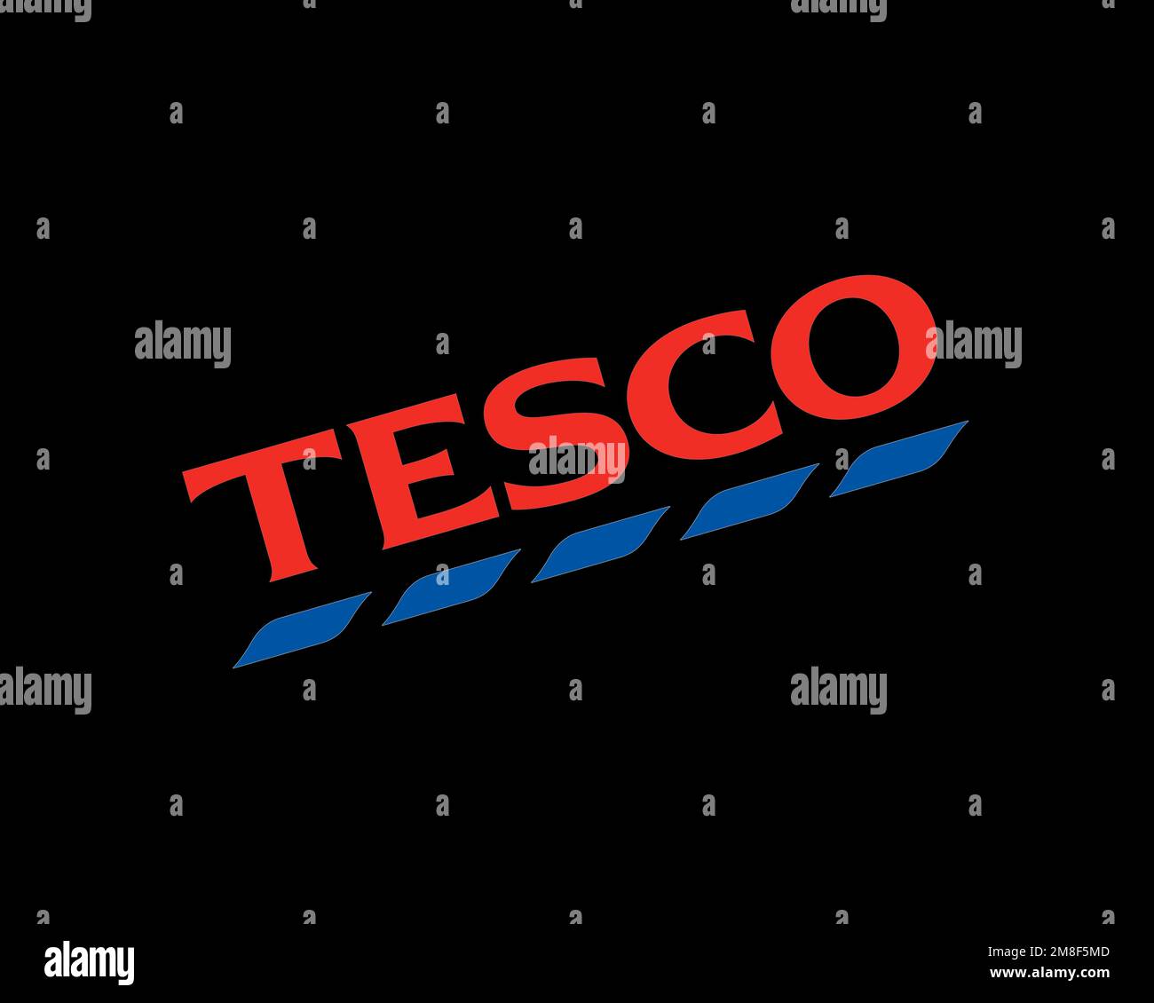 Tesco International operations, rotated logo, black background Stock ...