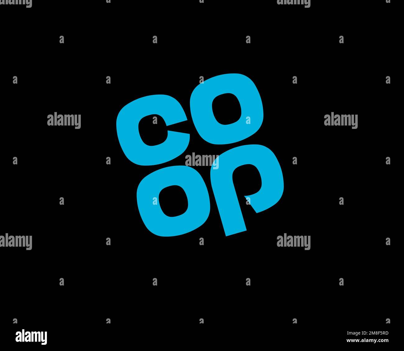 The Co operative Group, rotated logo, black background Stock Photo - Alamy
