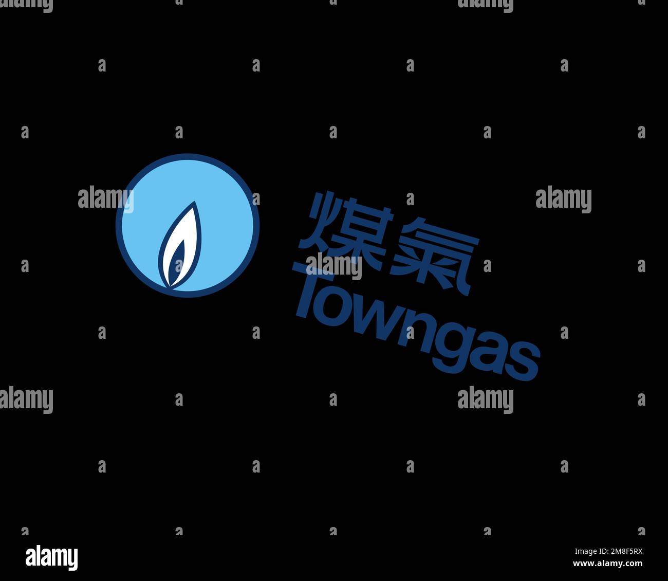 The Hong Kong and China Gas Company, rotated logo, black background B ...
