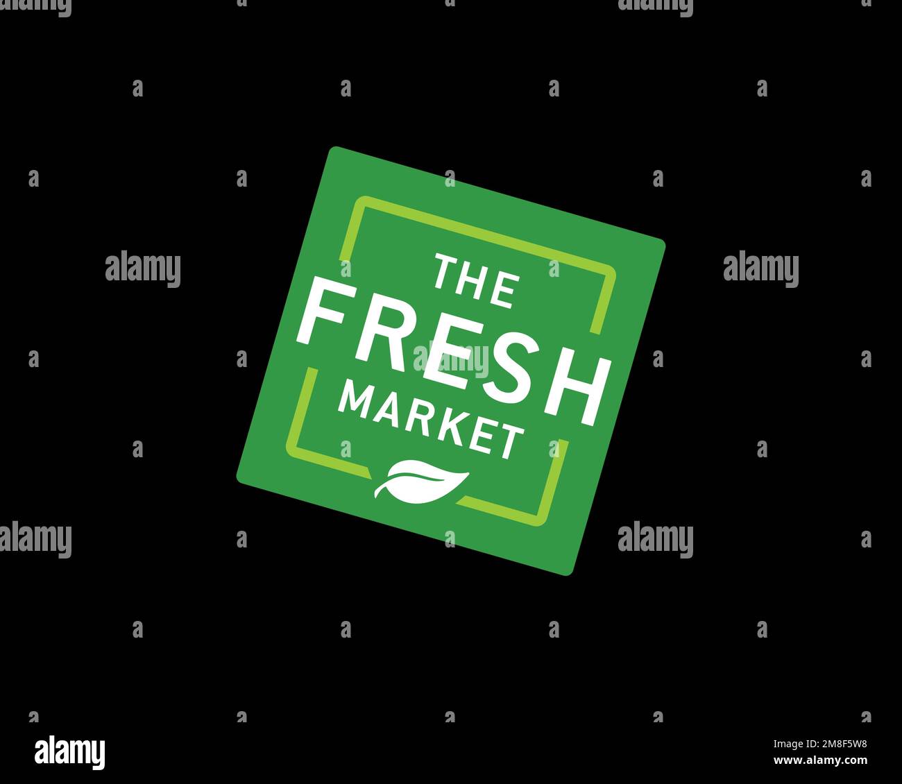 The Fresh Market, rotated logo, black background B Stock Photo - Alamy