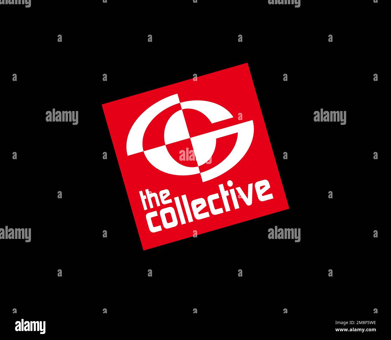 The Collective company, rotated logo, black background Stock Photo - Alamy