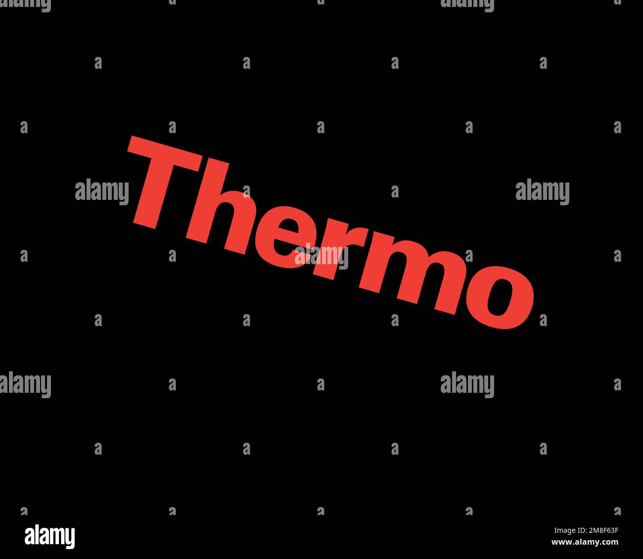 Thermo Electron, rotated logo, black background B Stock Photo - Alamy