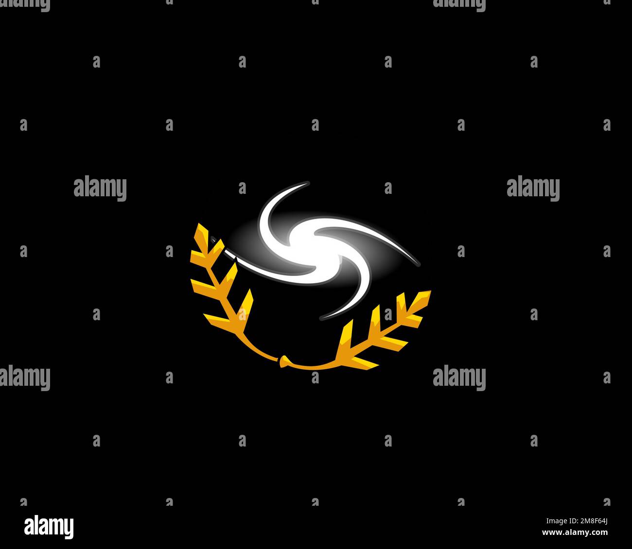 Thousand Parsec, rotated logo, black background B Stock Photo - Alamy
