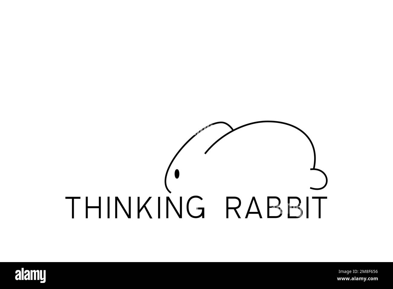 Thinking Rabbit, Logo, White background Stock Photo - Alamy