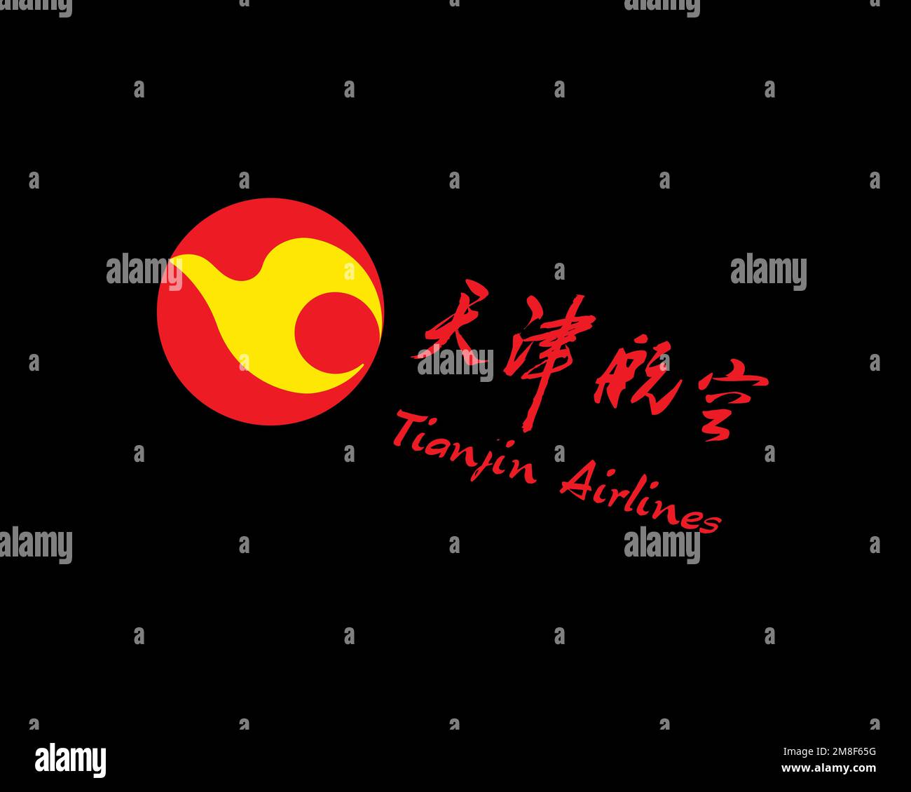 Tianjin Airline, rotated logo, black background B Stock Photo - Alamy