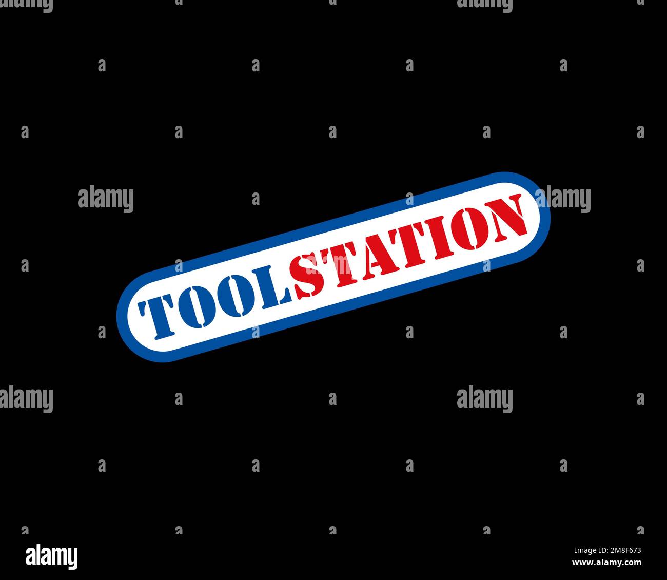 Toolstation, rotated logo, black background Stock Photo - Alamy