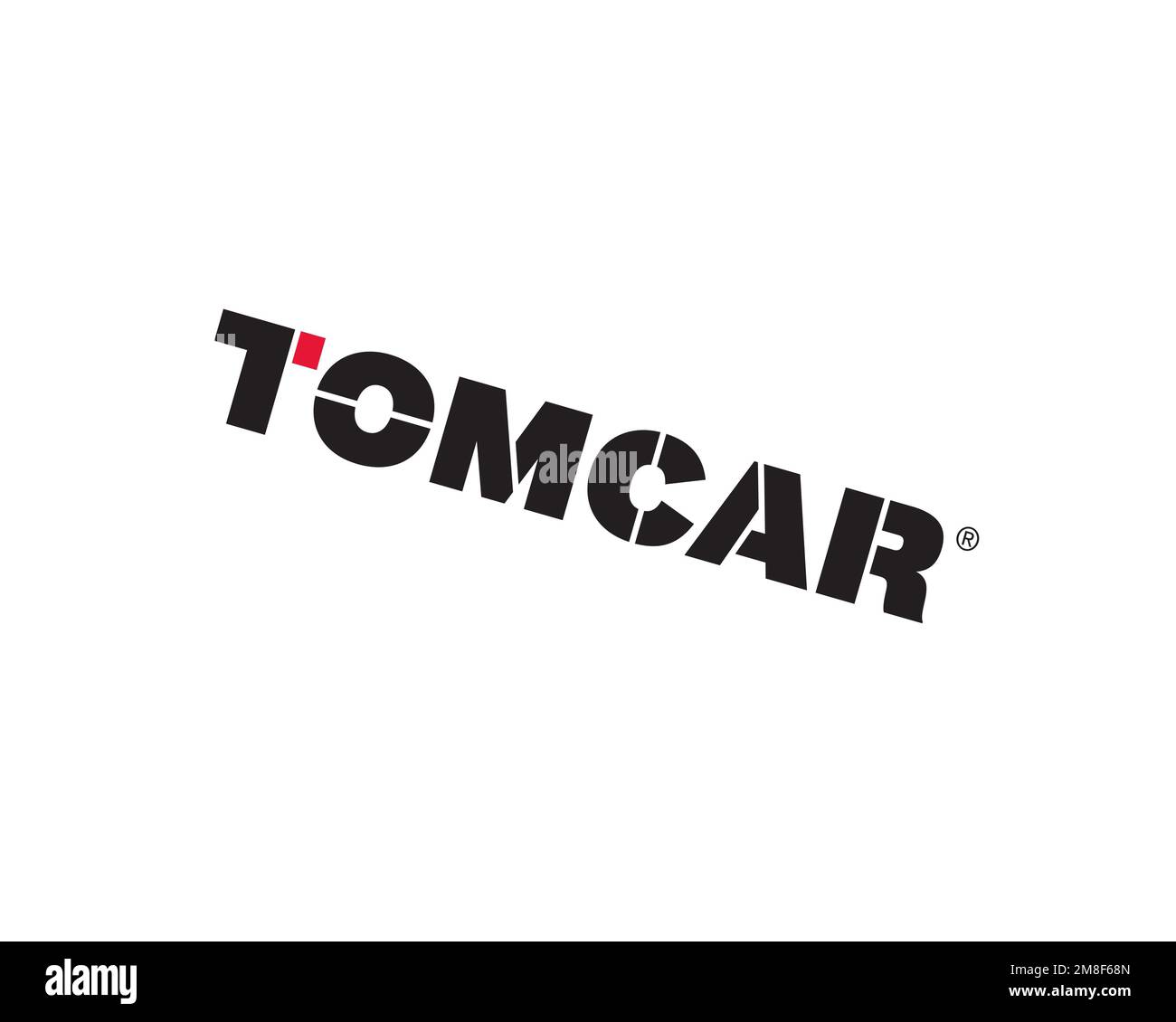 Tomcar, rotated logo, white background B Stock Photo - Alamy