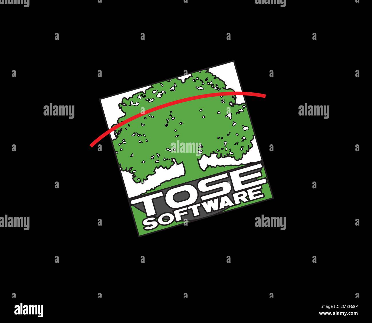 Tose company, rotated logo, black background Stock Photo - Alamy