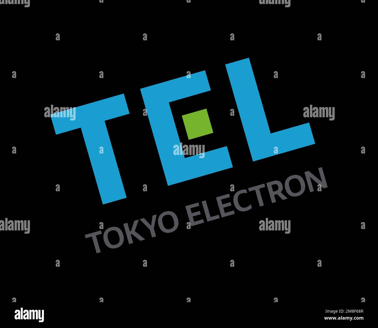 Tokyo Electron, rotated logo, black background Stock Photo - Alamy