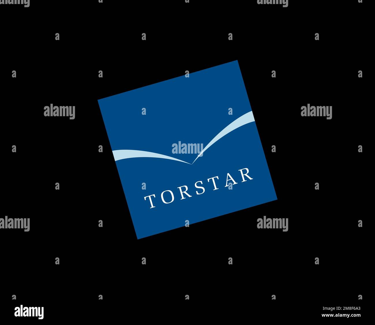 Torstar, rotated logo, black background Stock Photo - Alamy