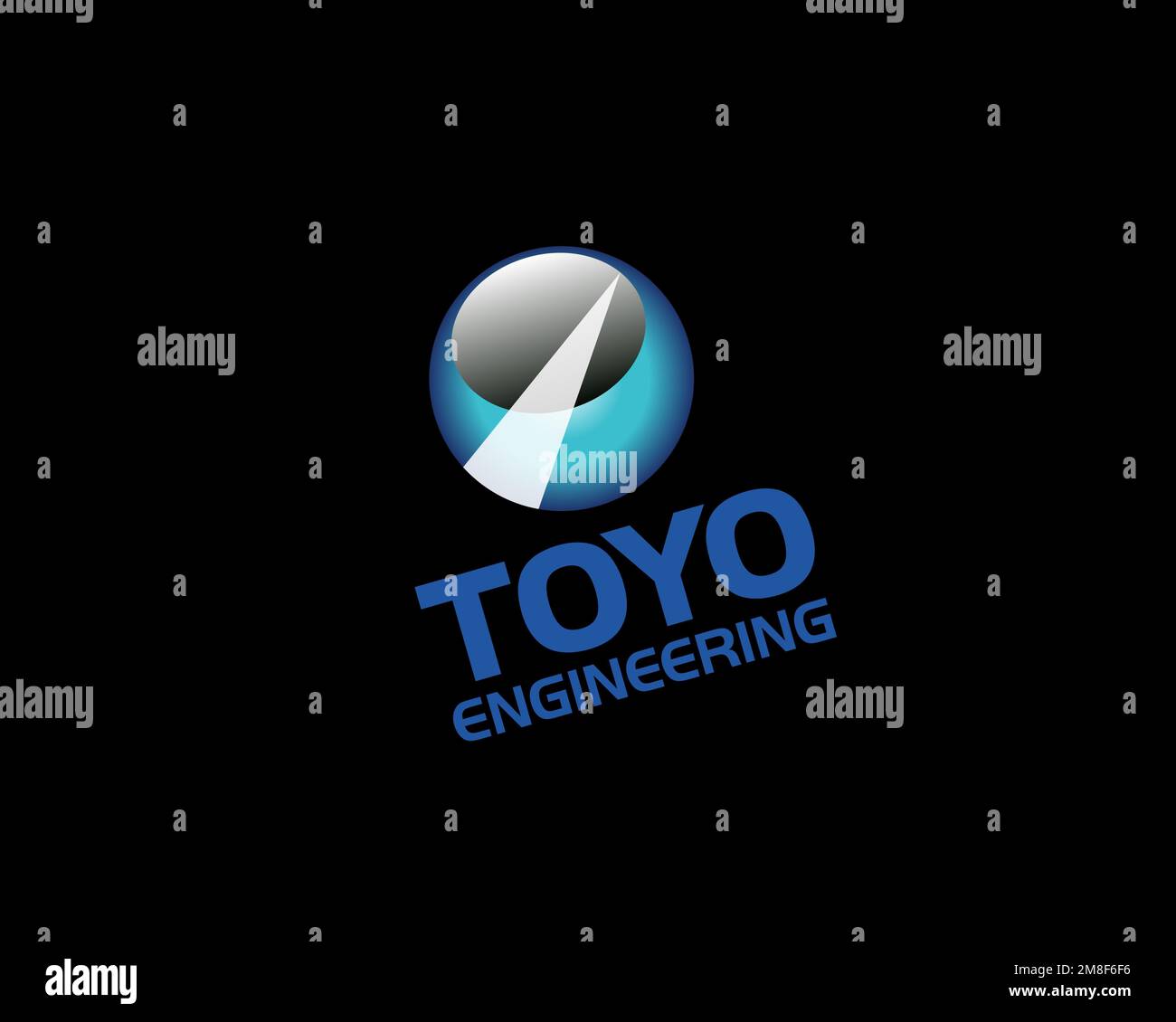 Toyo Engineering Corporation, rotated logo, black background Stock ...