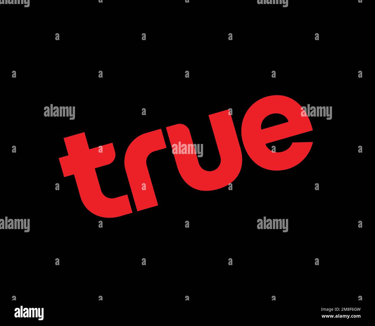 True Corporation, rotated logo, black background Stock Photo - Alamy